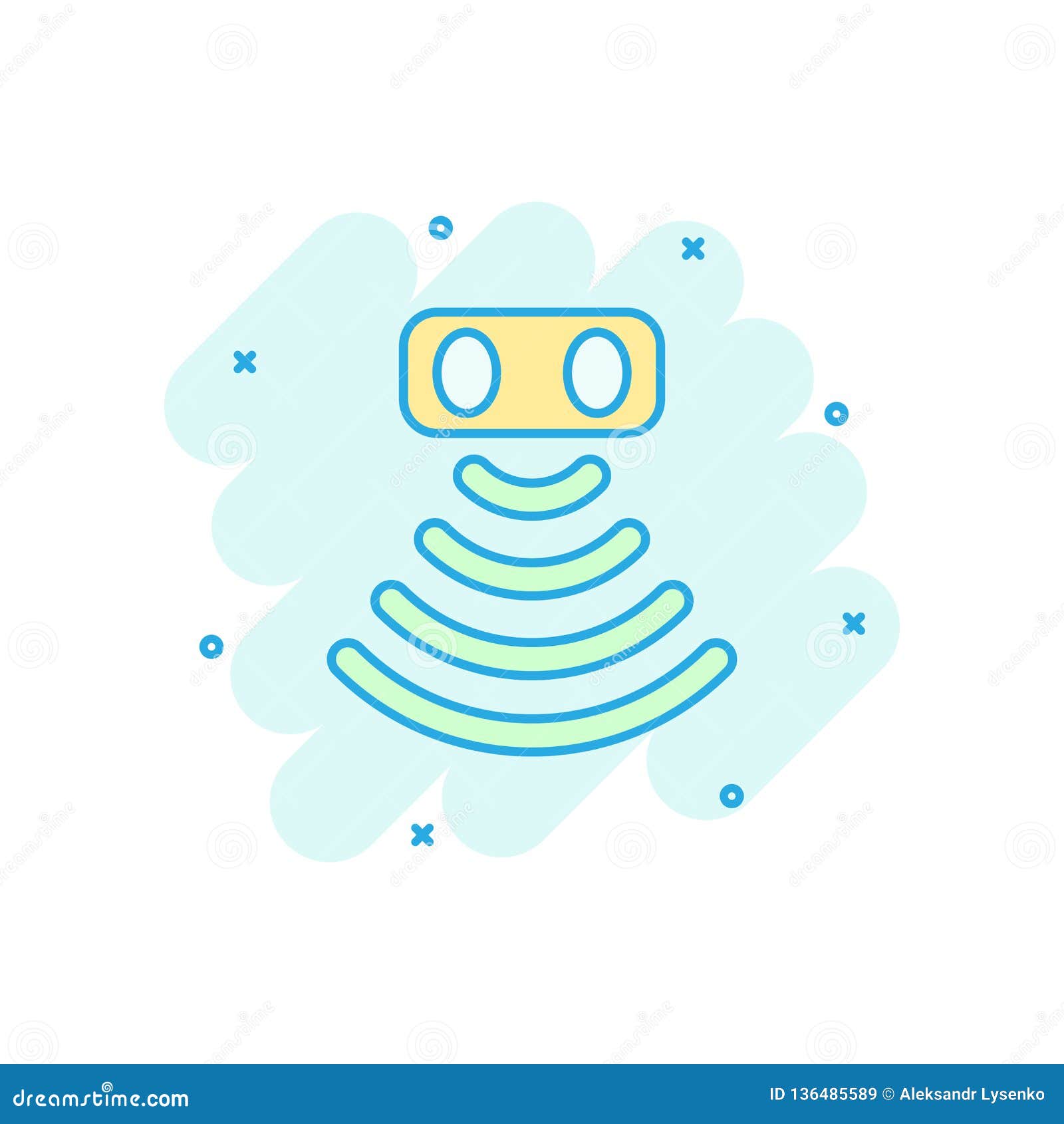 Motion Sensor Icon in Comic Style. Sensor Waves Vector Cartoon ...