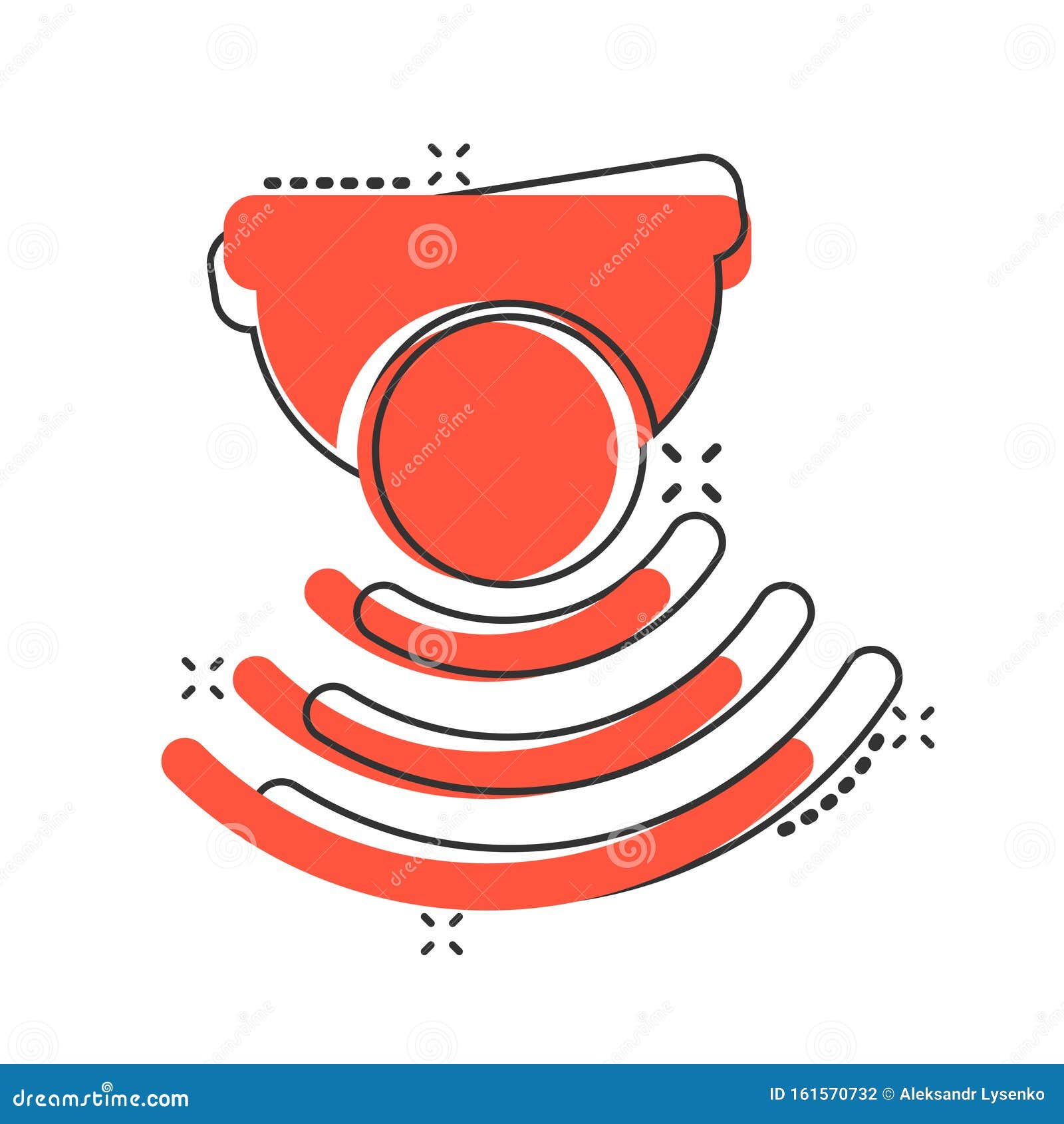 Motion Sensor Icon in Comic Style. Waves Vector Cartoon Illustration ...