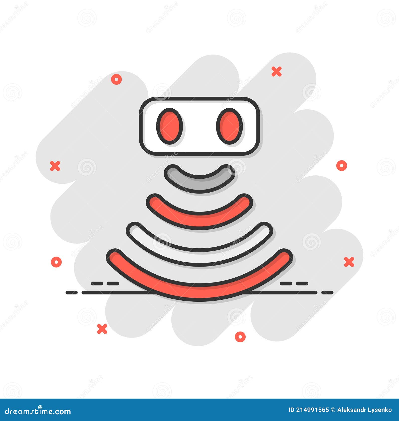 Motion Sensor Icon in Comic Style. Sensor Waves Vector Cartoon ...