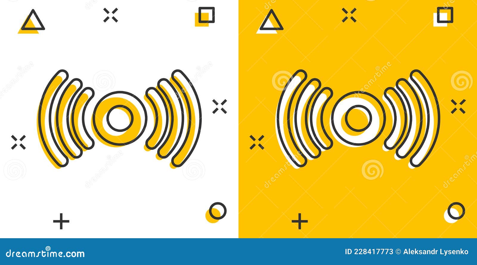 Motion Sensor Icon in Comic Style. Sensor Waves Vector Cartoon ...