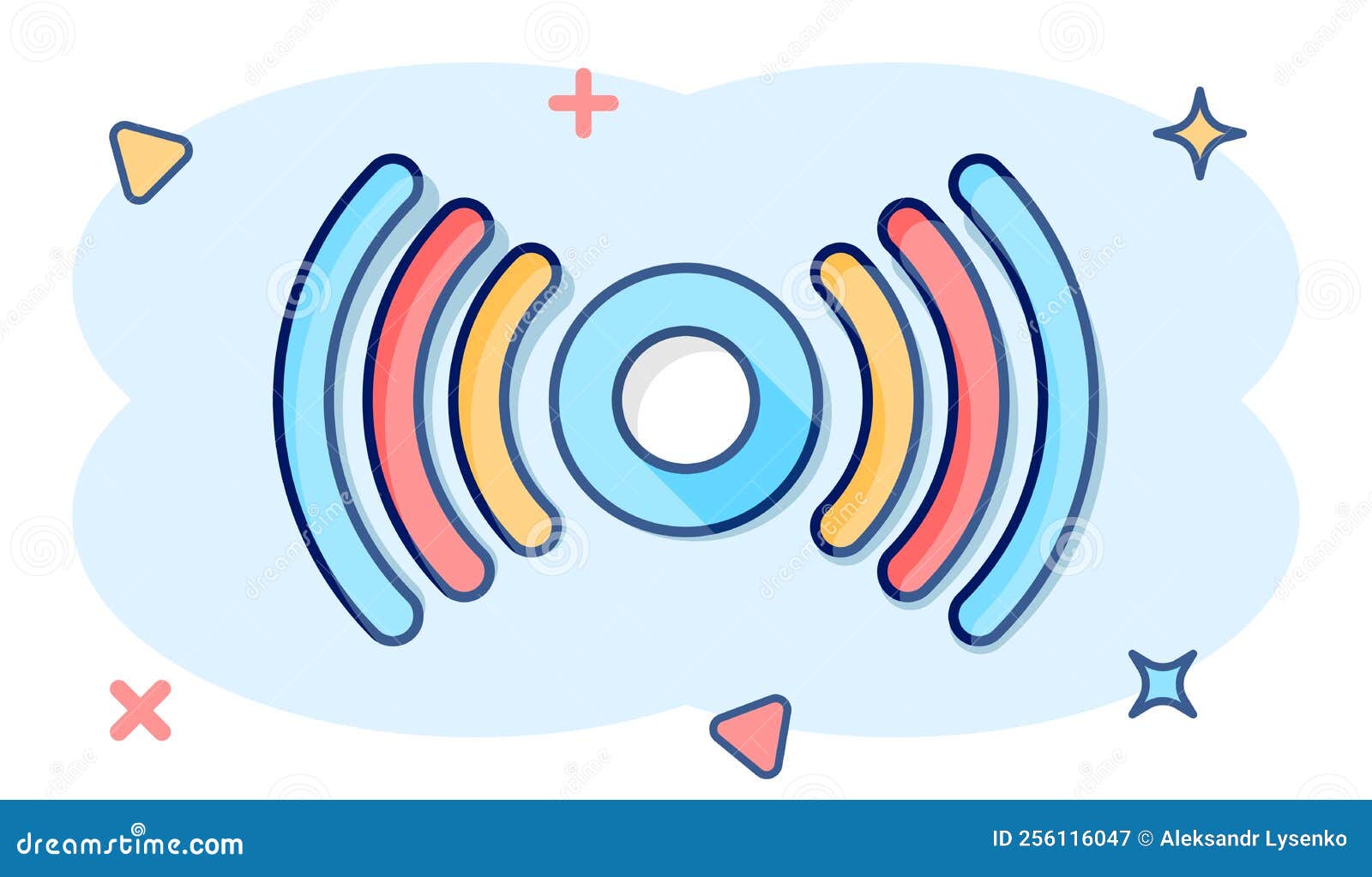 Motion Sensor Icon in Comic Style. Sensor Waves Vector Cartoon ...