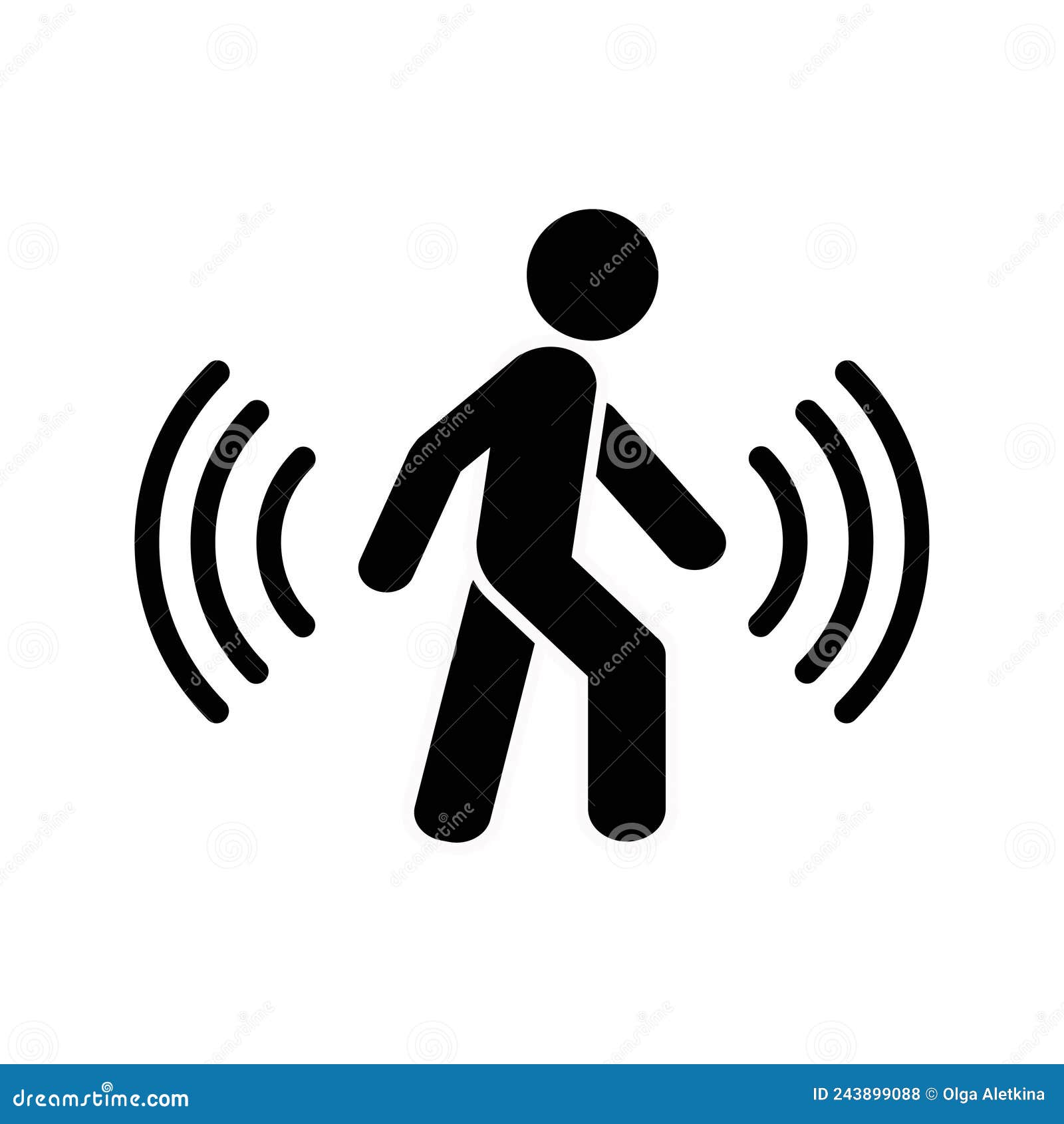Motion Sensor Icon. Editable Line Vector. Walking Man Symbol with ...