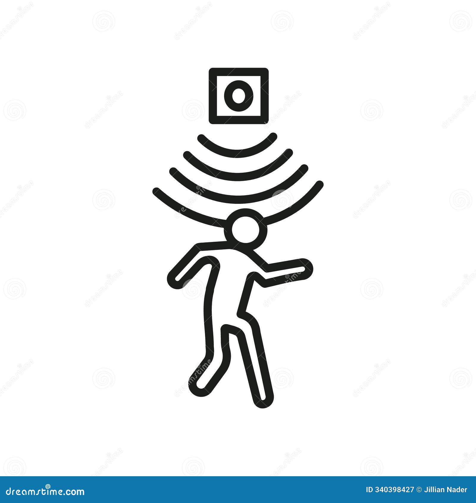 Motion Sensor Icon Flat Line Symbol Set Stock Illustration ...