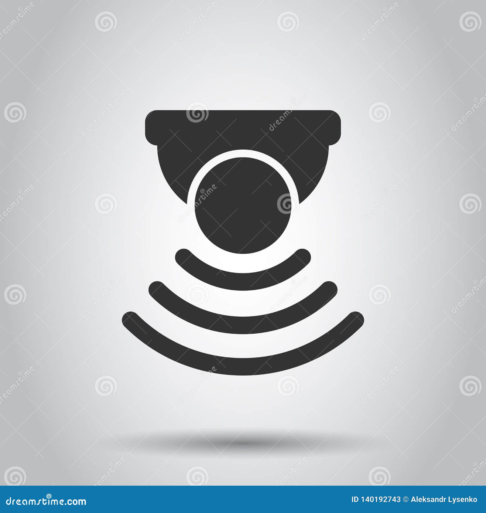 Motion Sensor Icon in Flat Style. Sensor Waves Vector Illustration on ...