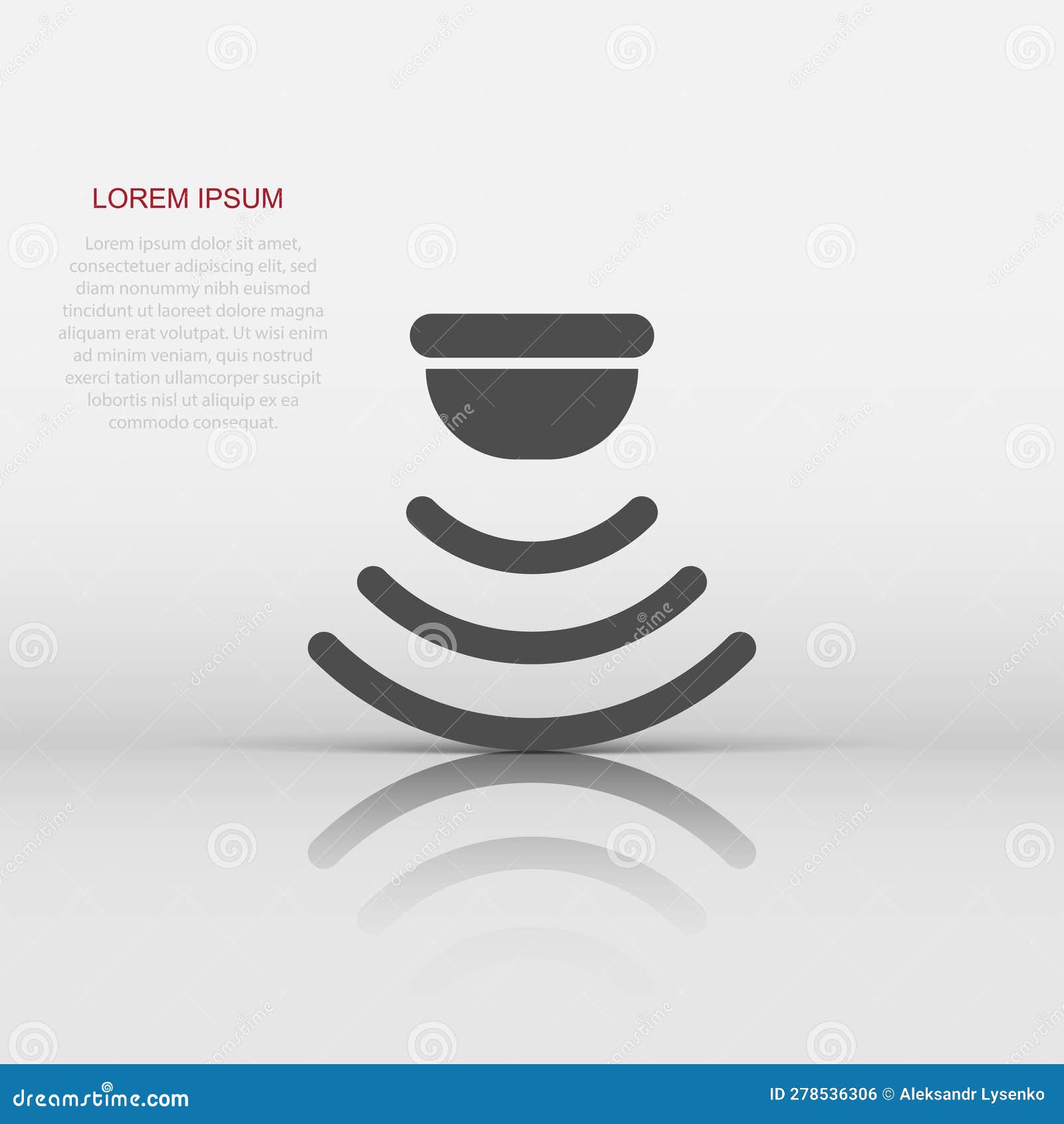Motion Sensor Icon in Flat Style. Sensor Waves Vector Illustration on ...