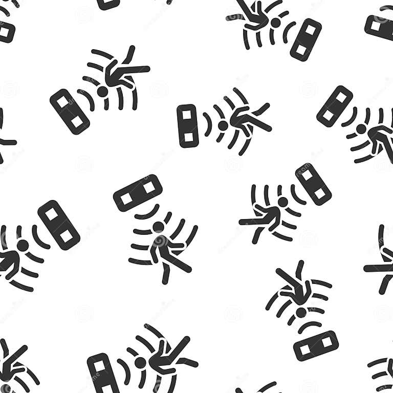 Motion Sensor Icon Seamless Pattern Background. Sensor Waves with Man ...