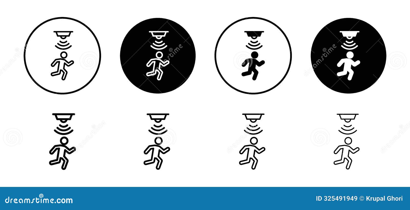 Motion Sensor Icon Vector Set Collection for Web Stock Illustration ...