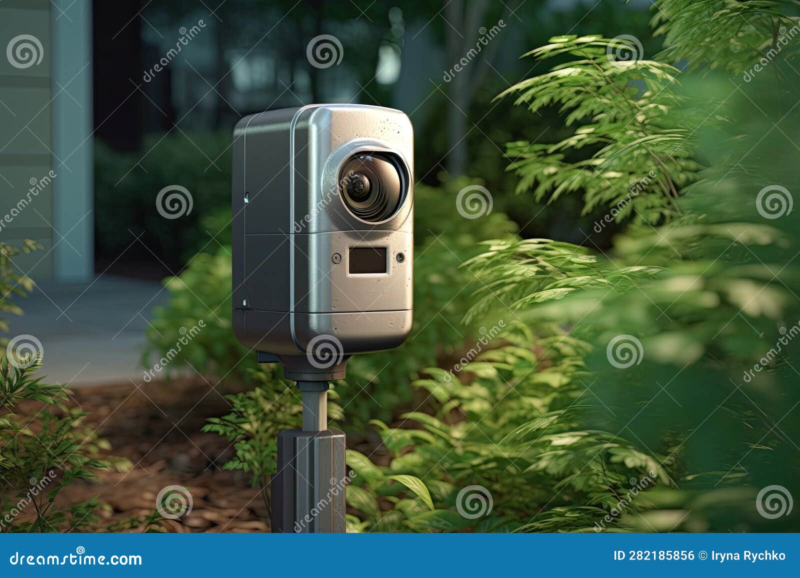 Motion Sensor with Light Detector on House Wall Stock Illustration ...