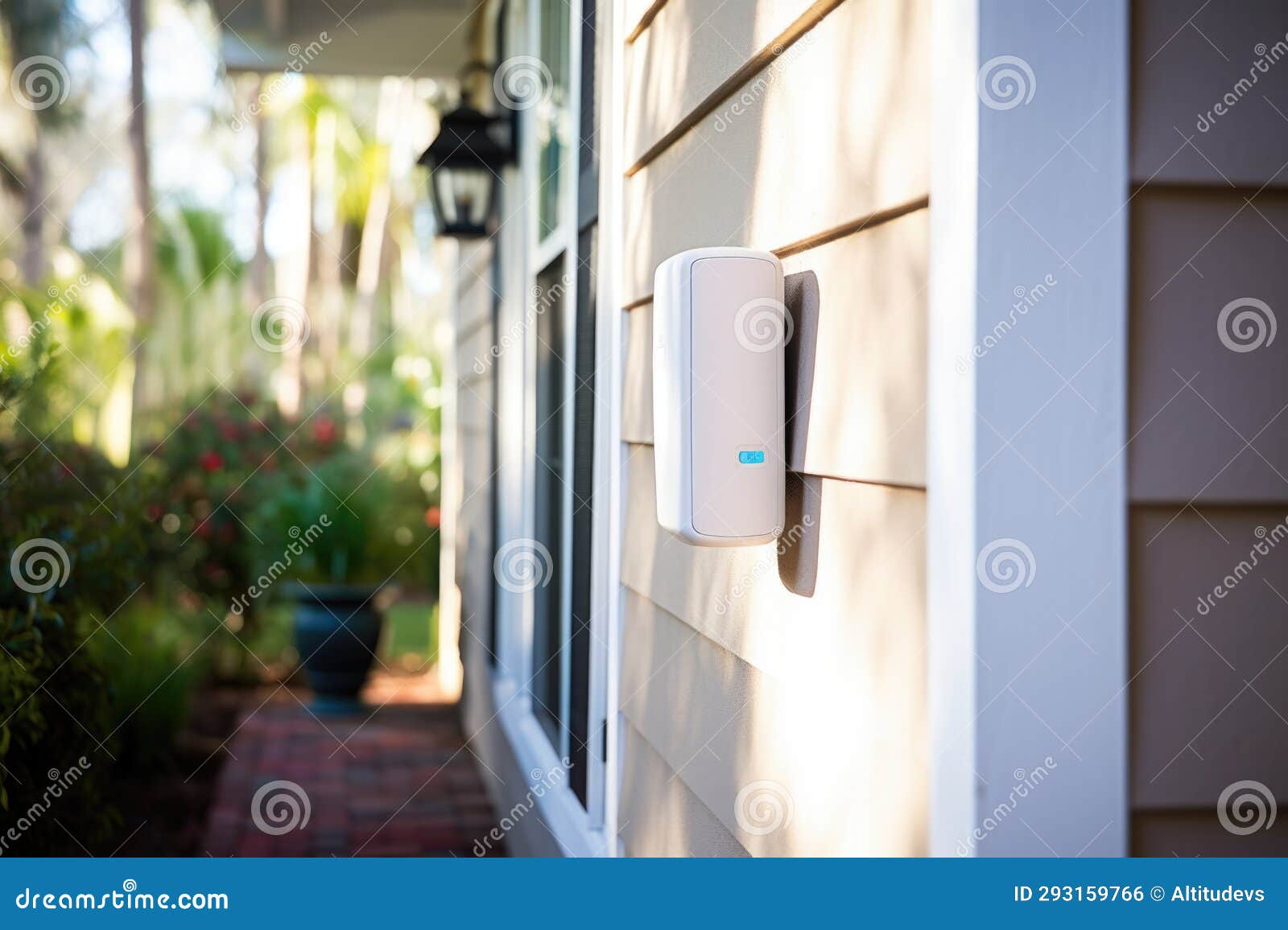 Motion Sensor Mounted on a Home Wall Stock Photo - Image of wallmounted ...