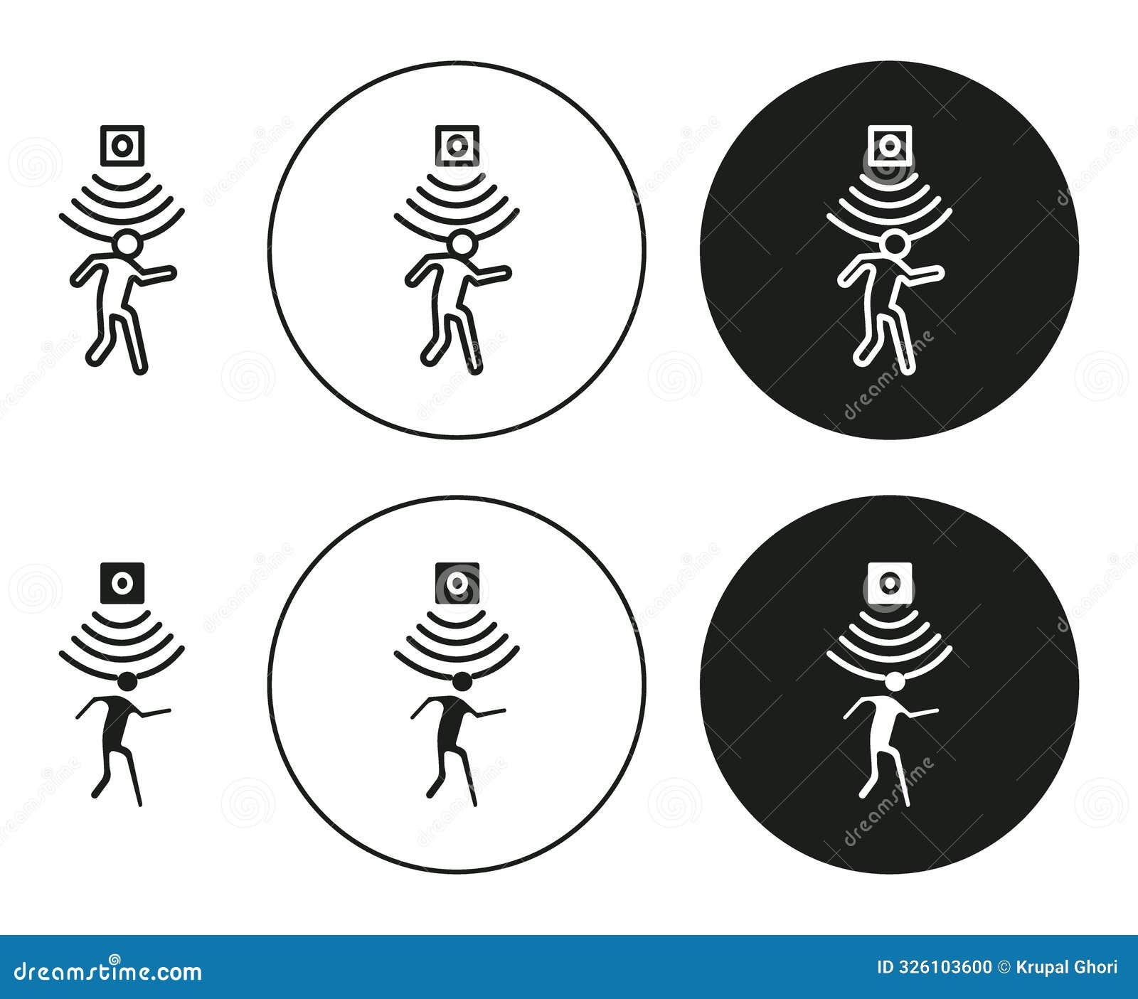 Motion Sensor Outline Icon Drawing Set. Motion Sensor Vector for App ...