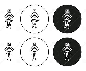 Motion Sensor Outline Icon Drawing Set. Motion Sensor Vector for App ...