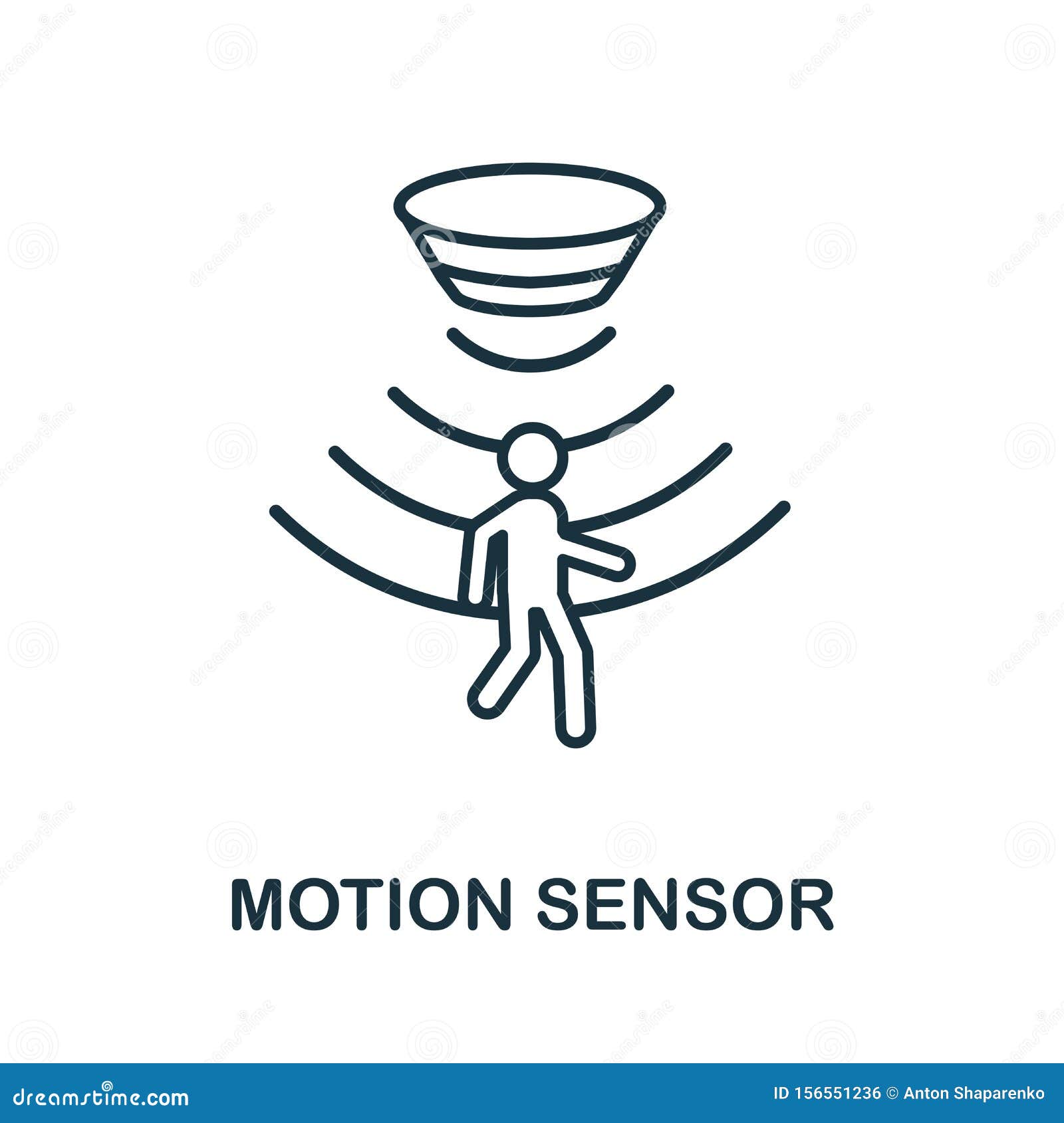 Motion Sensor Outline Icon. Thin Line Style from Sensors Icons ...