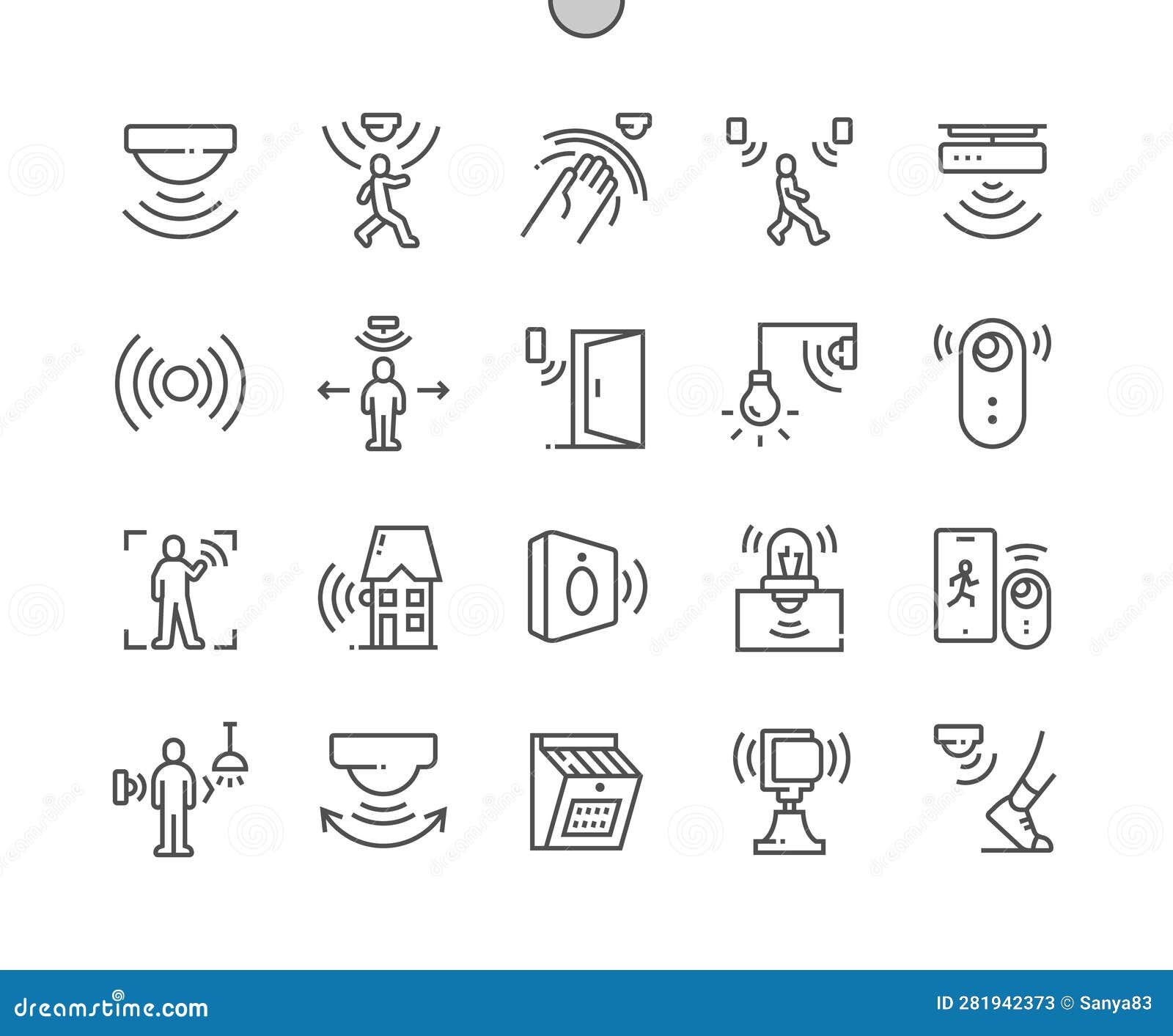 Motion Sensor. Smart House. Sensor Waves Stock Vector - Illustration of ...