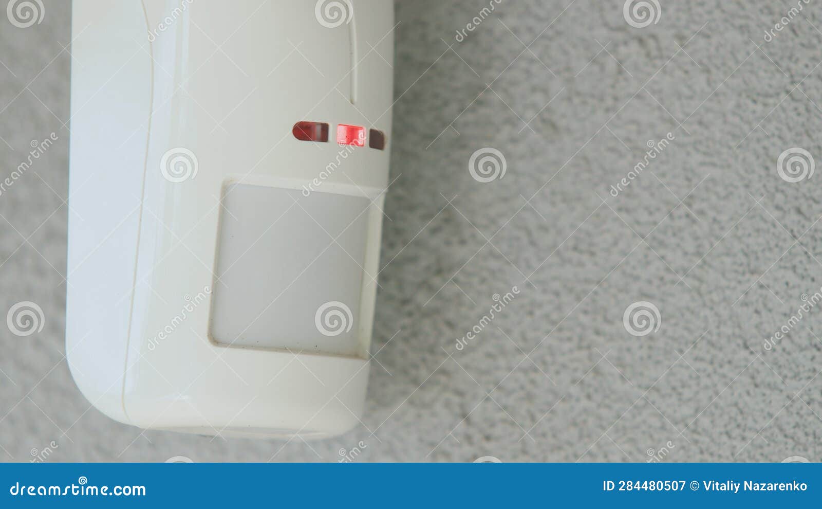 Motion Sensor on the Wall of the House. LED Indicators Light Up To ...