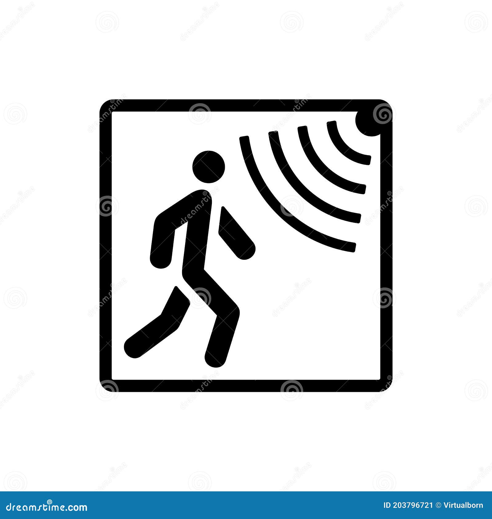 Motion Sensor Waves Man Icon Sign Vector Illustration Stock Vector ...