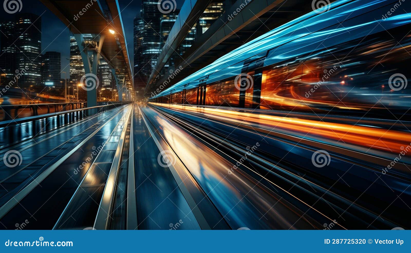 Motion Speed Blur in Tunnels. Generative AI. Stock Photo - Image of ...