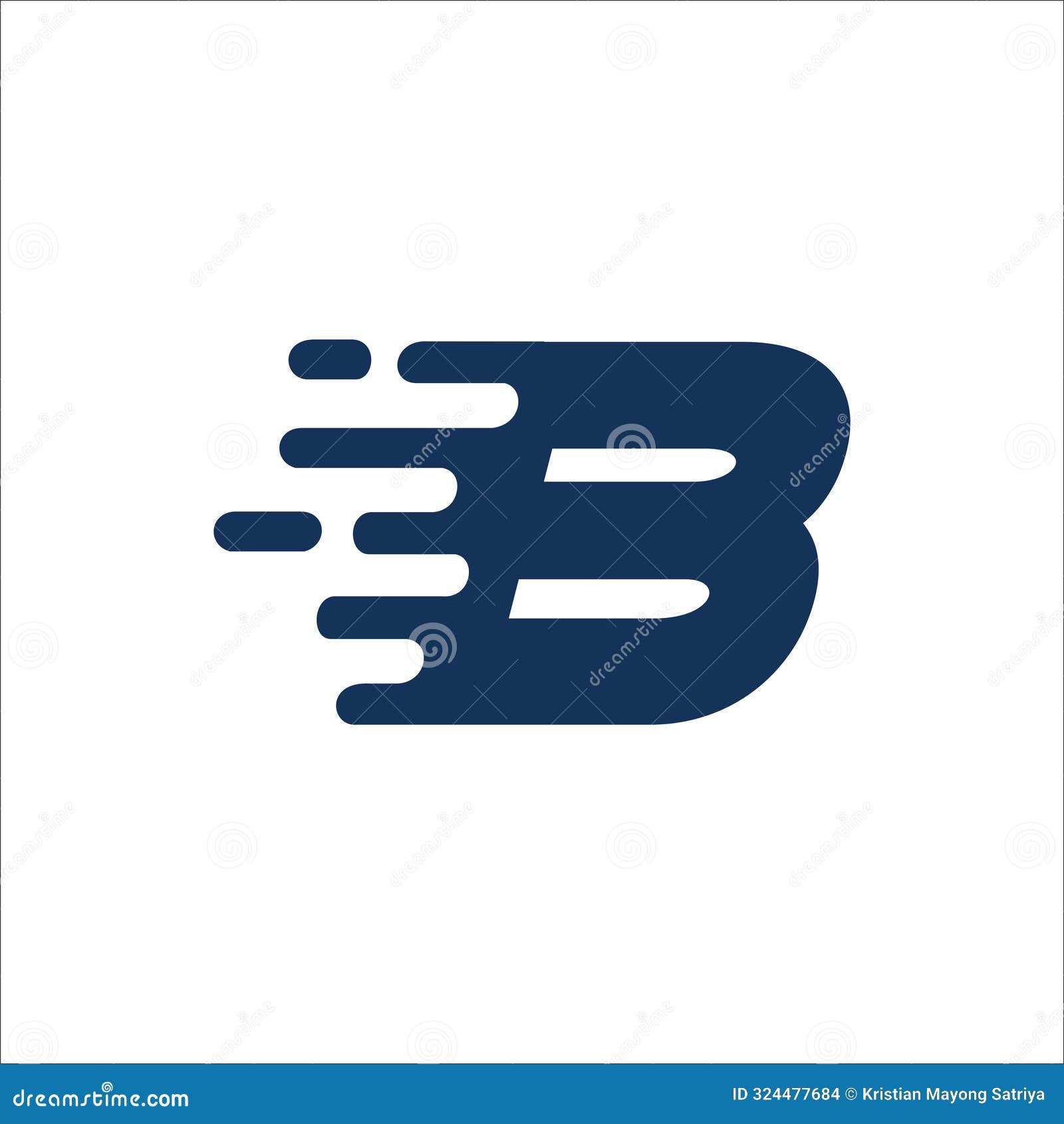 Motion Speed Line Letter B Logo Design Template Element Stock Vector ...