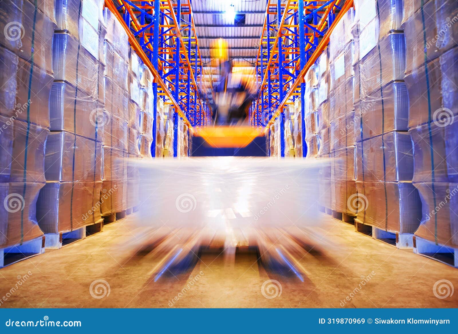 Motion Speed of Workers Loading a Package Boxes Pallets at Warehouse ...