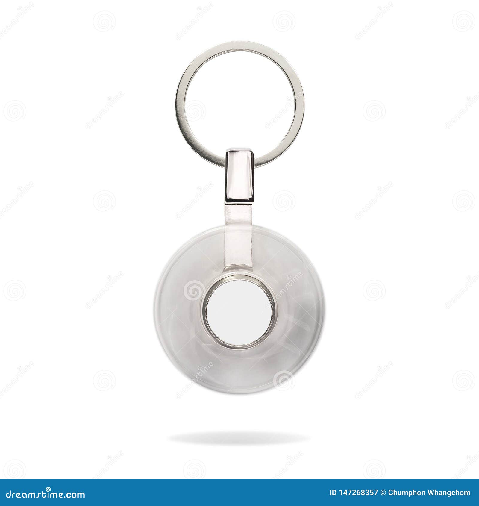 Motion of Spinning or Key Ring on White Background. Blank Key Chain for ...