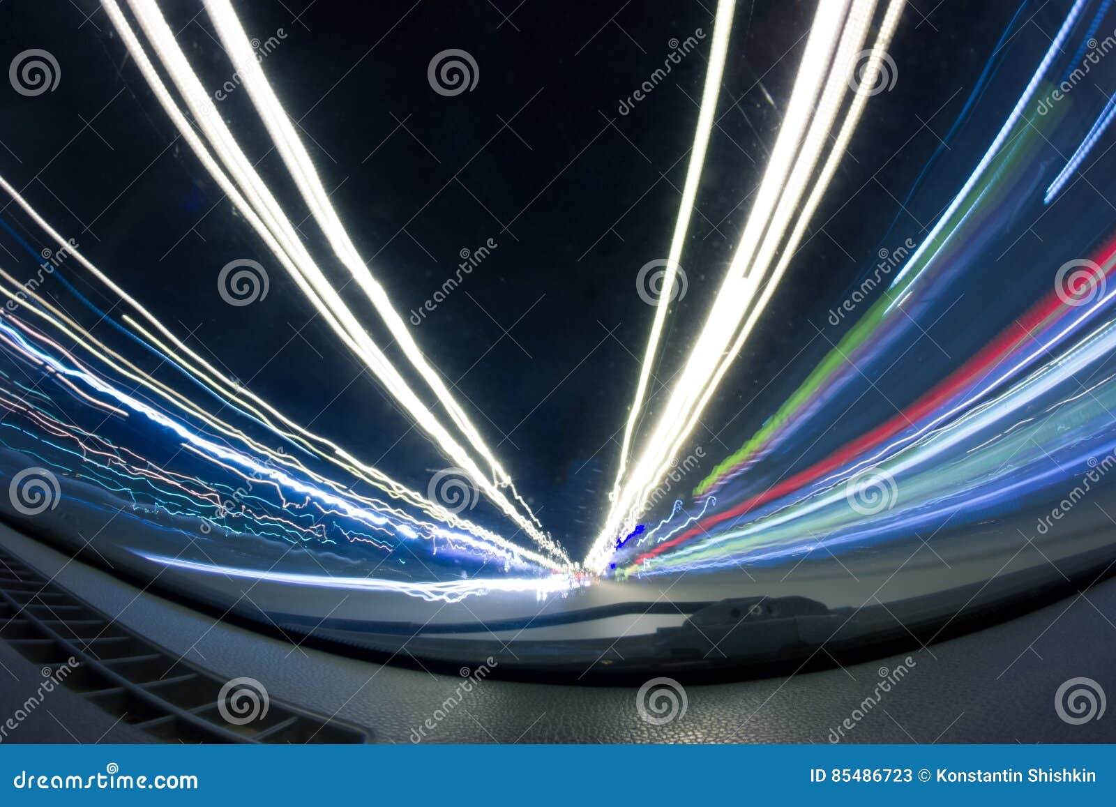 Motion Spots -abstract Blurred Colored Lines - a Long Photo Exposure ...