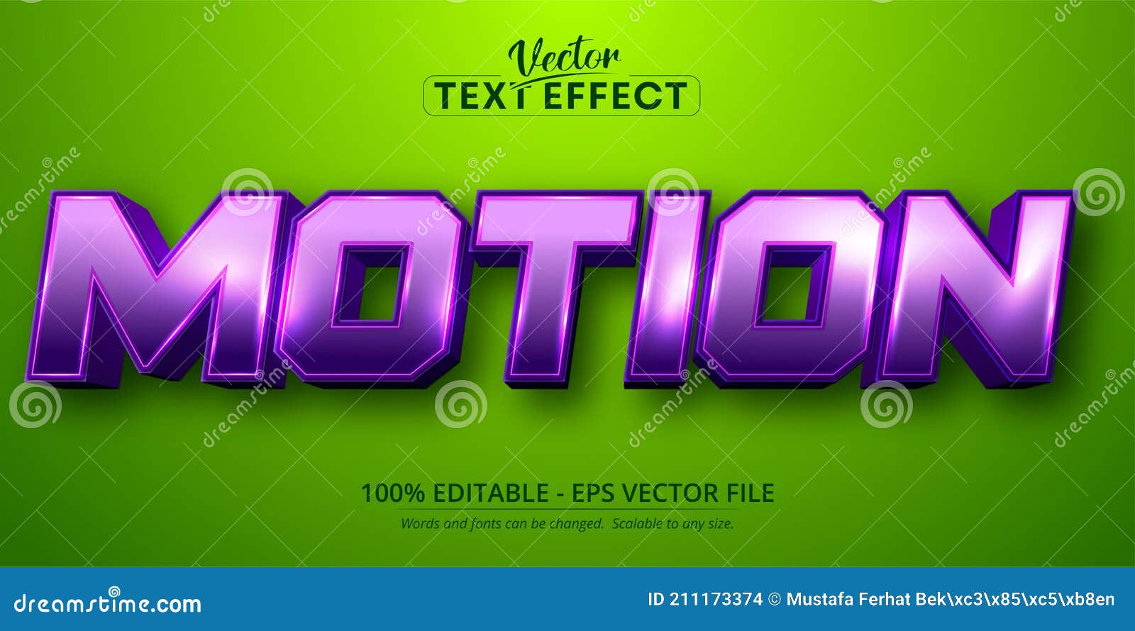 Motion Text, Cartoon Style Editable Text Effect Stock Illustration ...