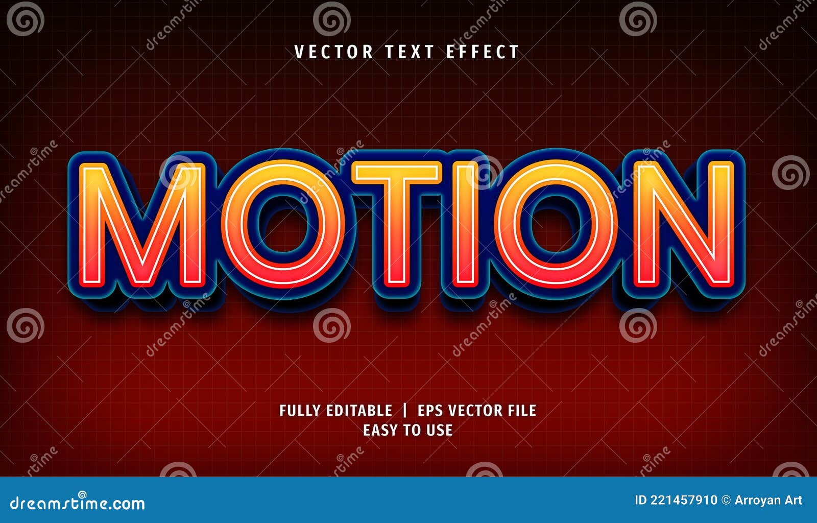 Text Effects 3D Motion, Editable Text Style Stock Vector - Illustration ...