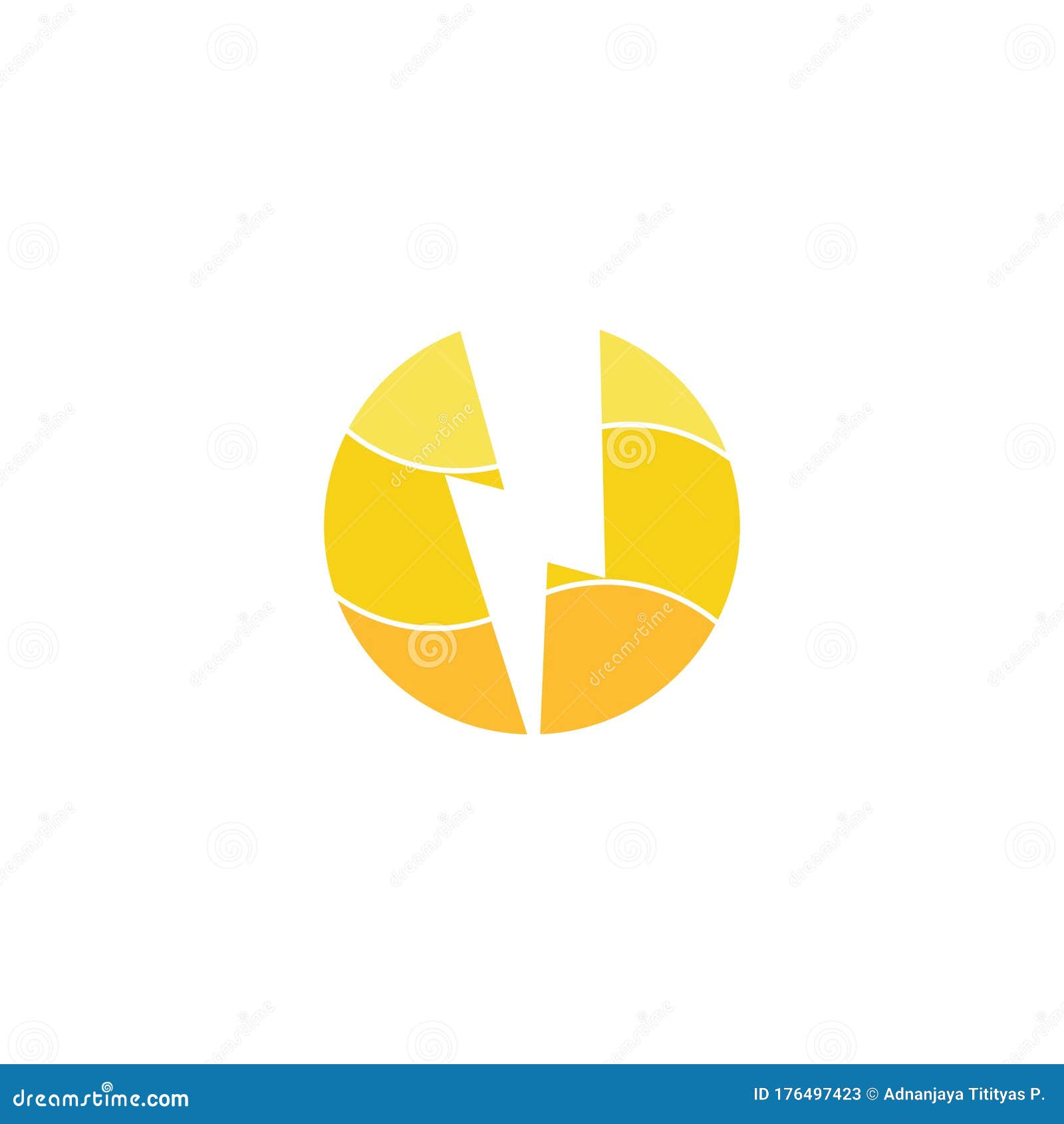 Motion Thunder Shape Negative Space Circle Symbol Logo Vector Stock ...