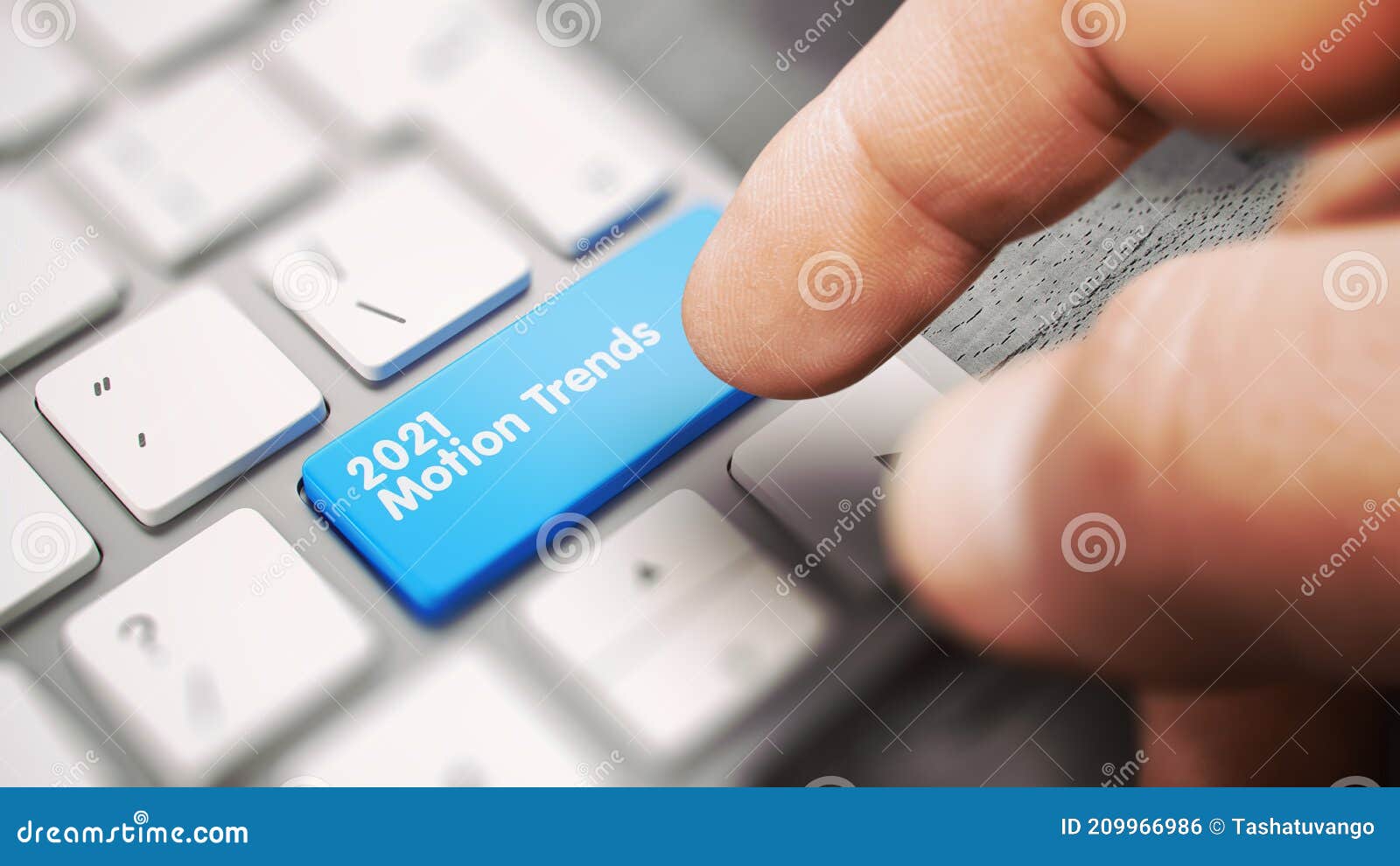 2021 Motion Trends - Message on Blue Keyboard Key. 3D. Stock Photo ...