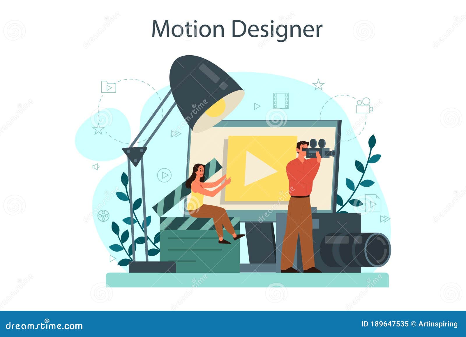 Motion or Video Designer. Artist Create Computer Animation Stock Vector ...