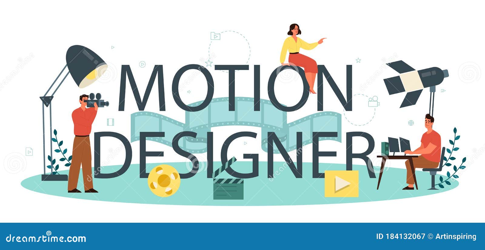 Motion or Video Designer Typographic Header Concept. Artist Create ...