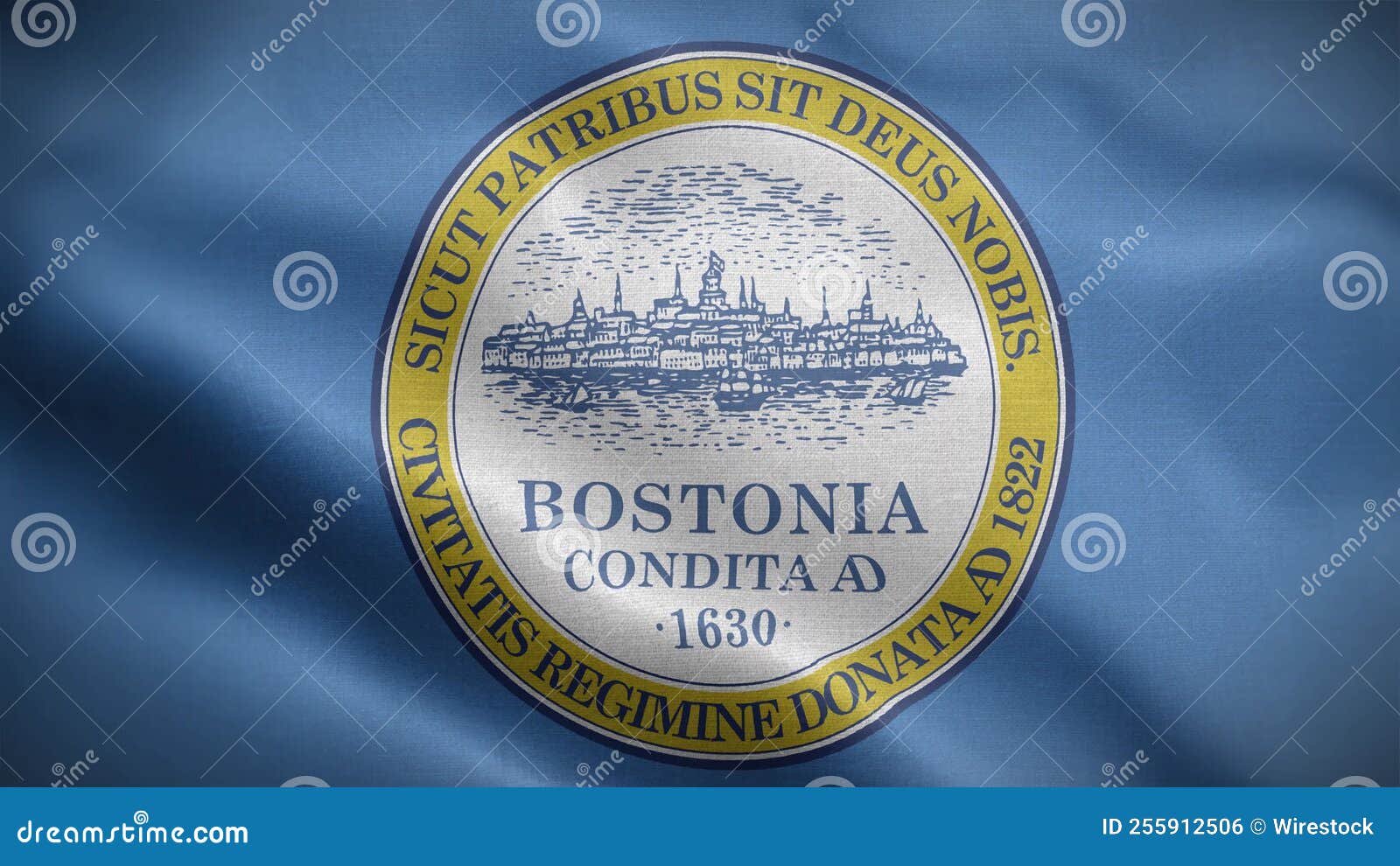 Motion Video of the Flag of Boston Stock Footage - Video of emblem ...