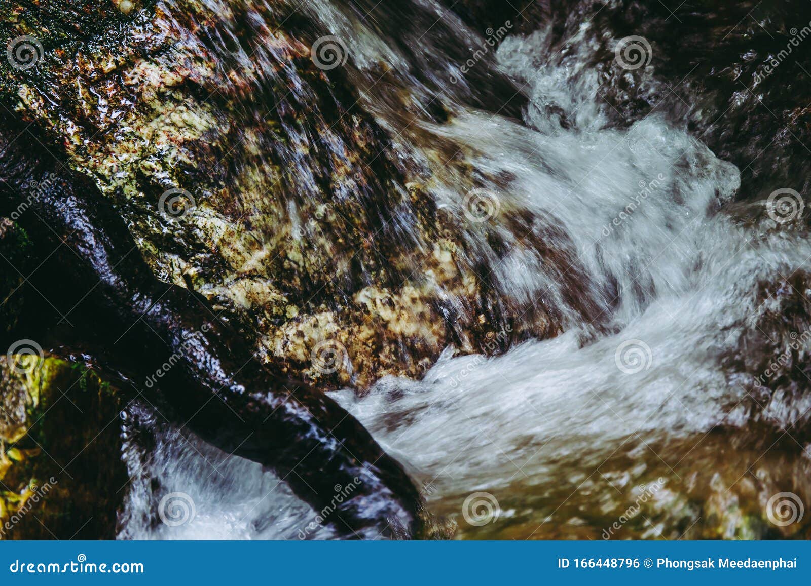 Motion of Water at Brook of Water Fall. Stock Photo - Image of ...