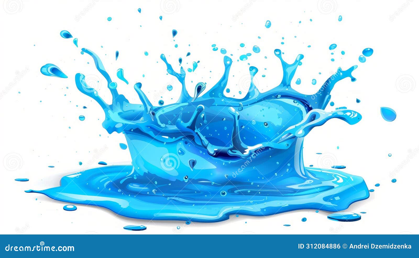 In Motion Water Splash. Fresh, Clean Aqua Splatter. Dynamic Blue Liquid ...