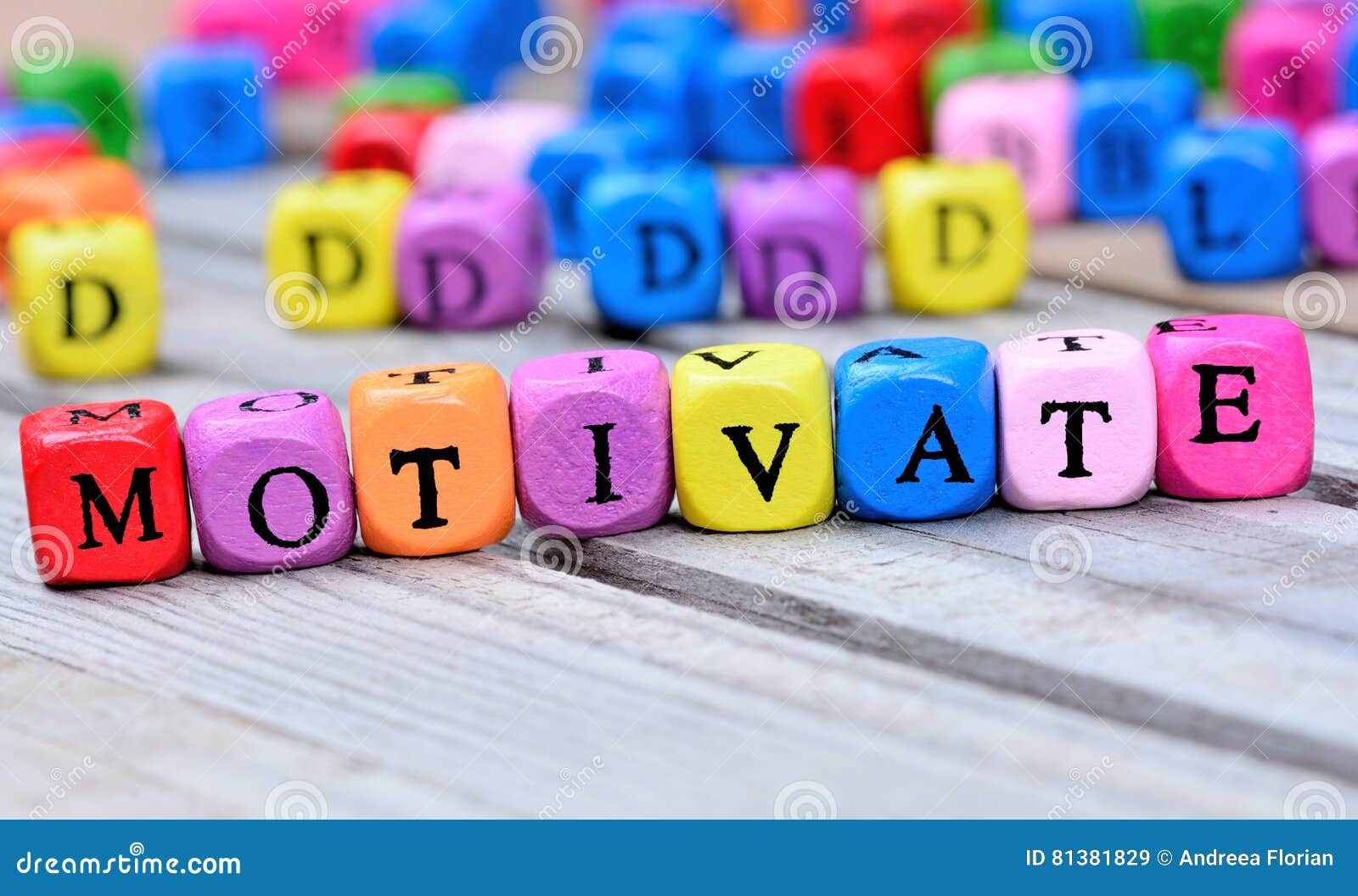 Motivate Word on Wooden Table Stock Image - Image of encouragement ...