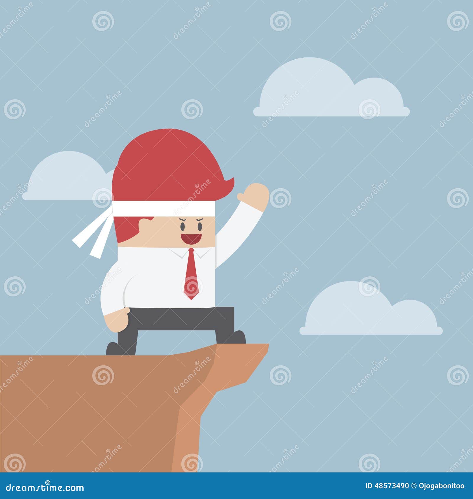 Motivated Businessman on the Cliff, Motivation Concept Stock Vector ...