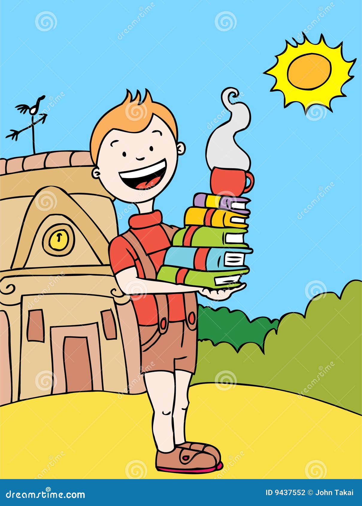 Motivated Student stock vector. Illustration of cram, book - 9437552