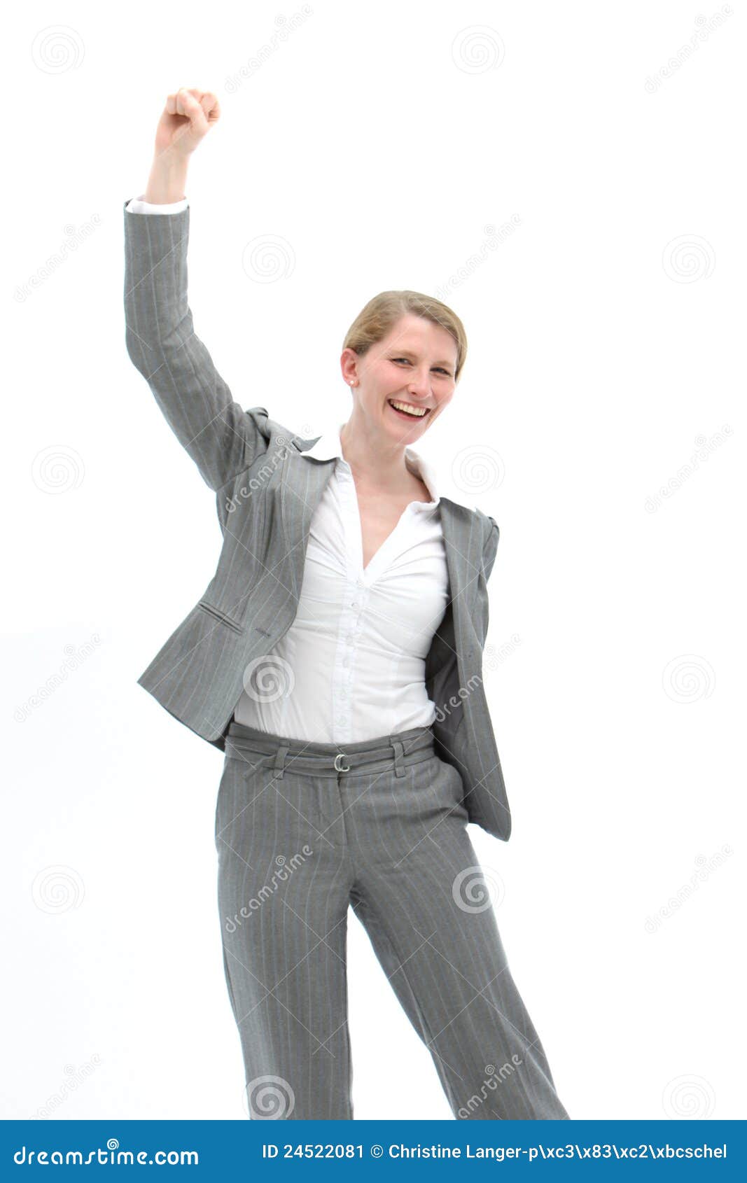 Motivated woman cheering stock image. Image of motivated - 24522081