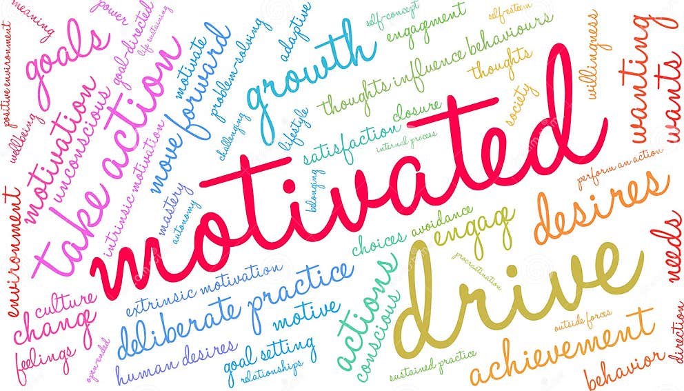 Motivated Word Cloud stock vector. Illustration of concept - 211016687