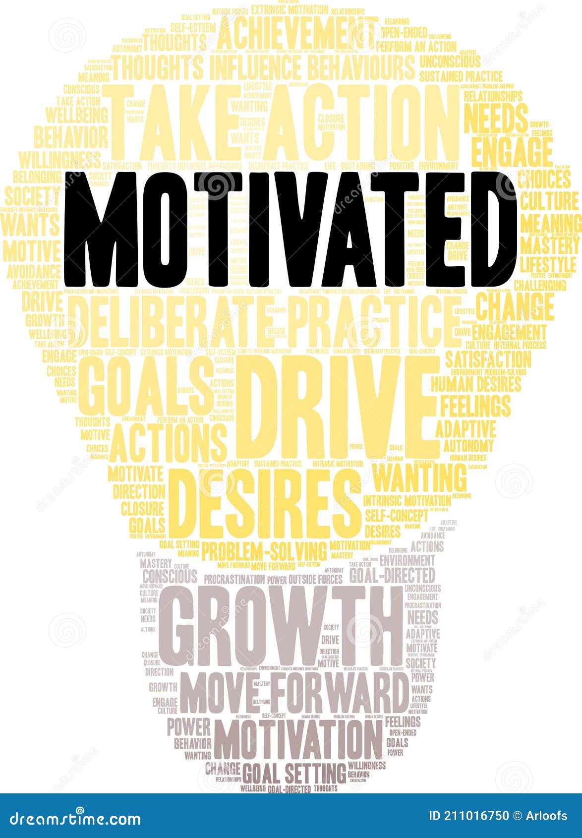 Motivated Word Cloud stock vector. Illustration of lifestyle - 211016750