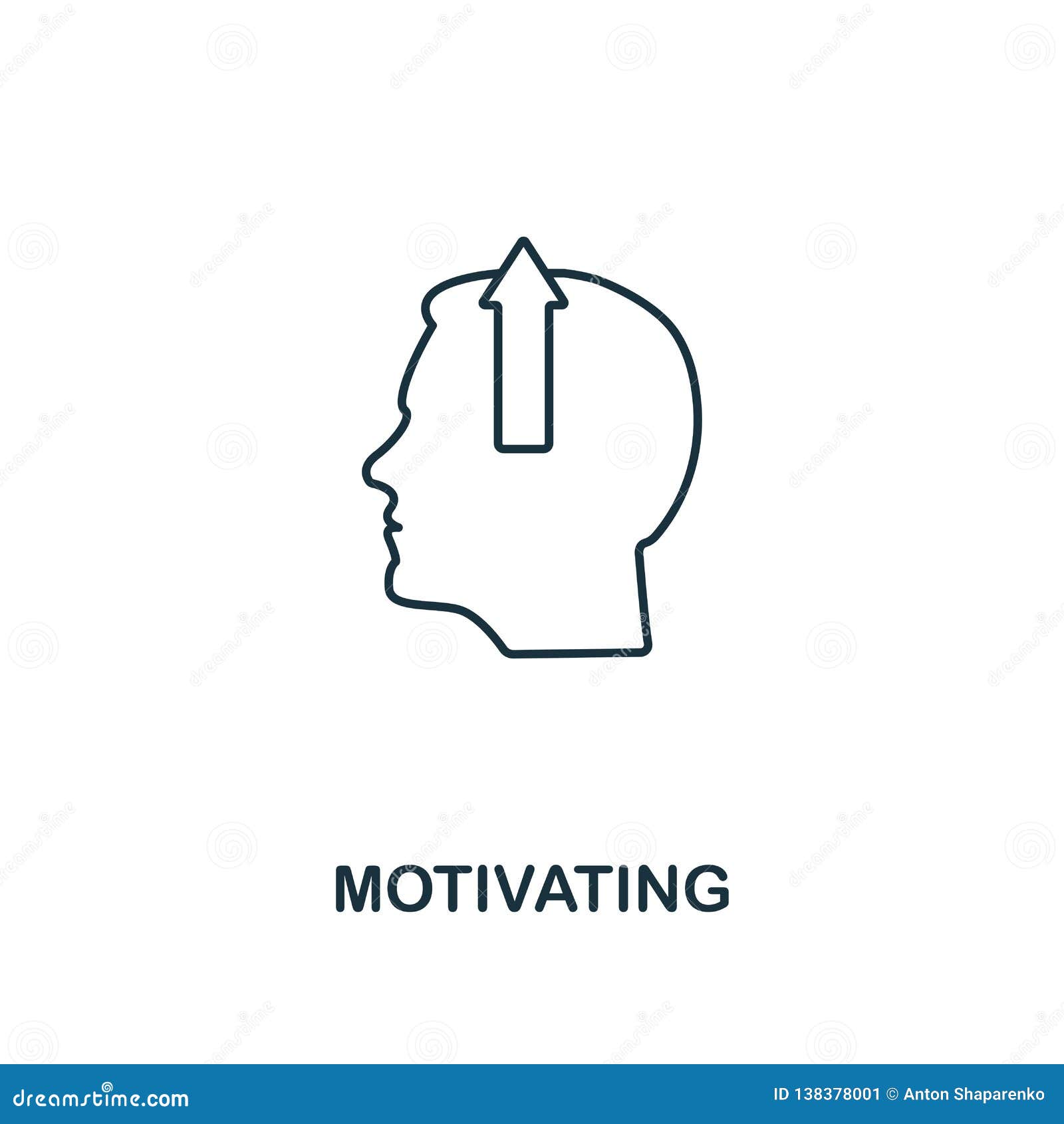 Motivating Icon. Thin Outline CreativeMotivating Design from Soft ...