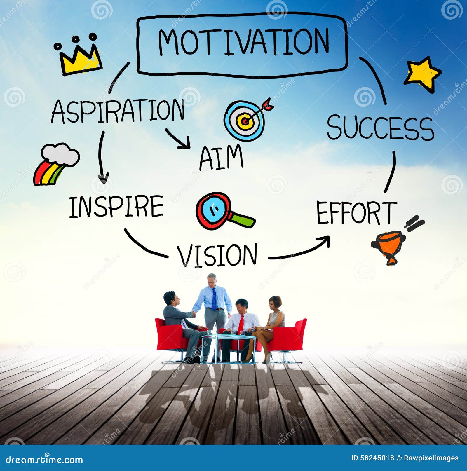 Motivation Aspiration Aim Vision Success Concept Stock Photo - Image of ...