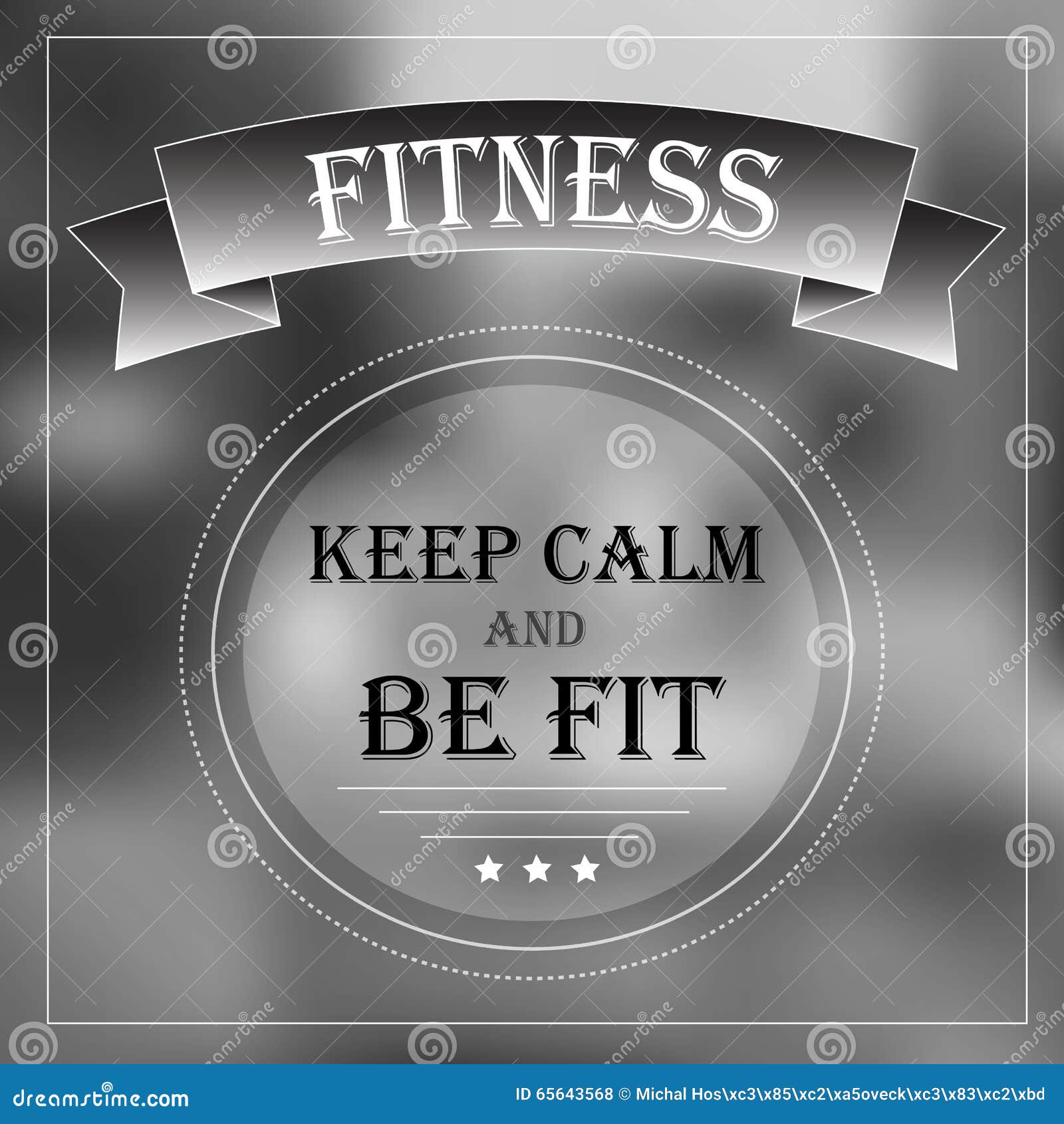 Motivation Banner Keep Calm and Be Fit Stock Illustration ...
