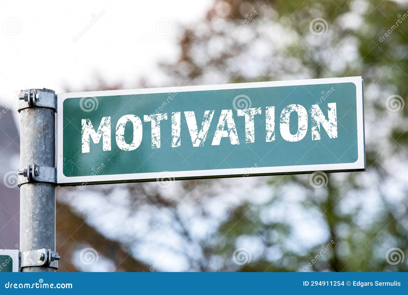 Motivation Concept. Green Road Sign with Text Stock Photo - Image of ...