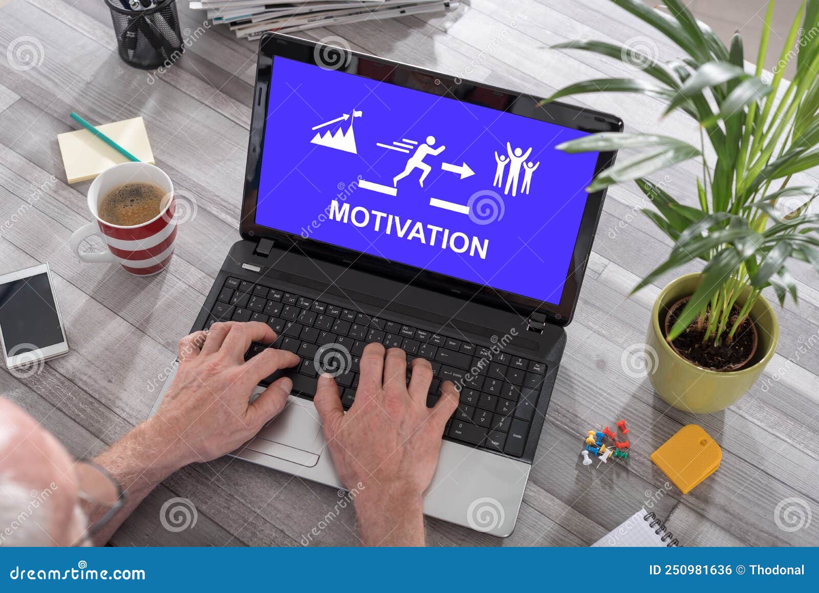Motivation Concept on a Laptop Stock Photo - Image of goal, opportunity ...