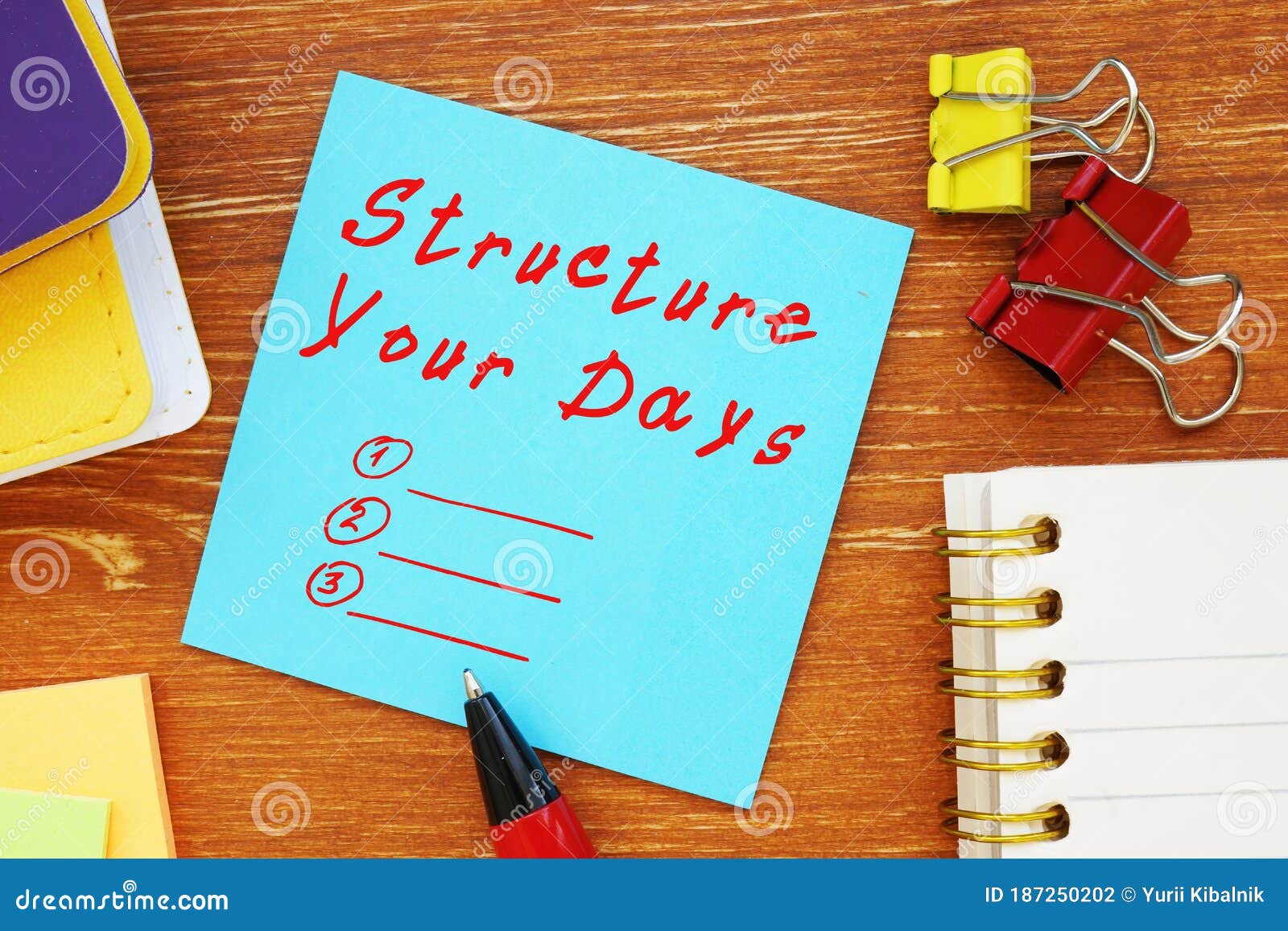 Motivation Concept about Structure Your Days with Phrase on the Page ...