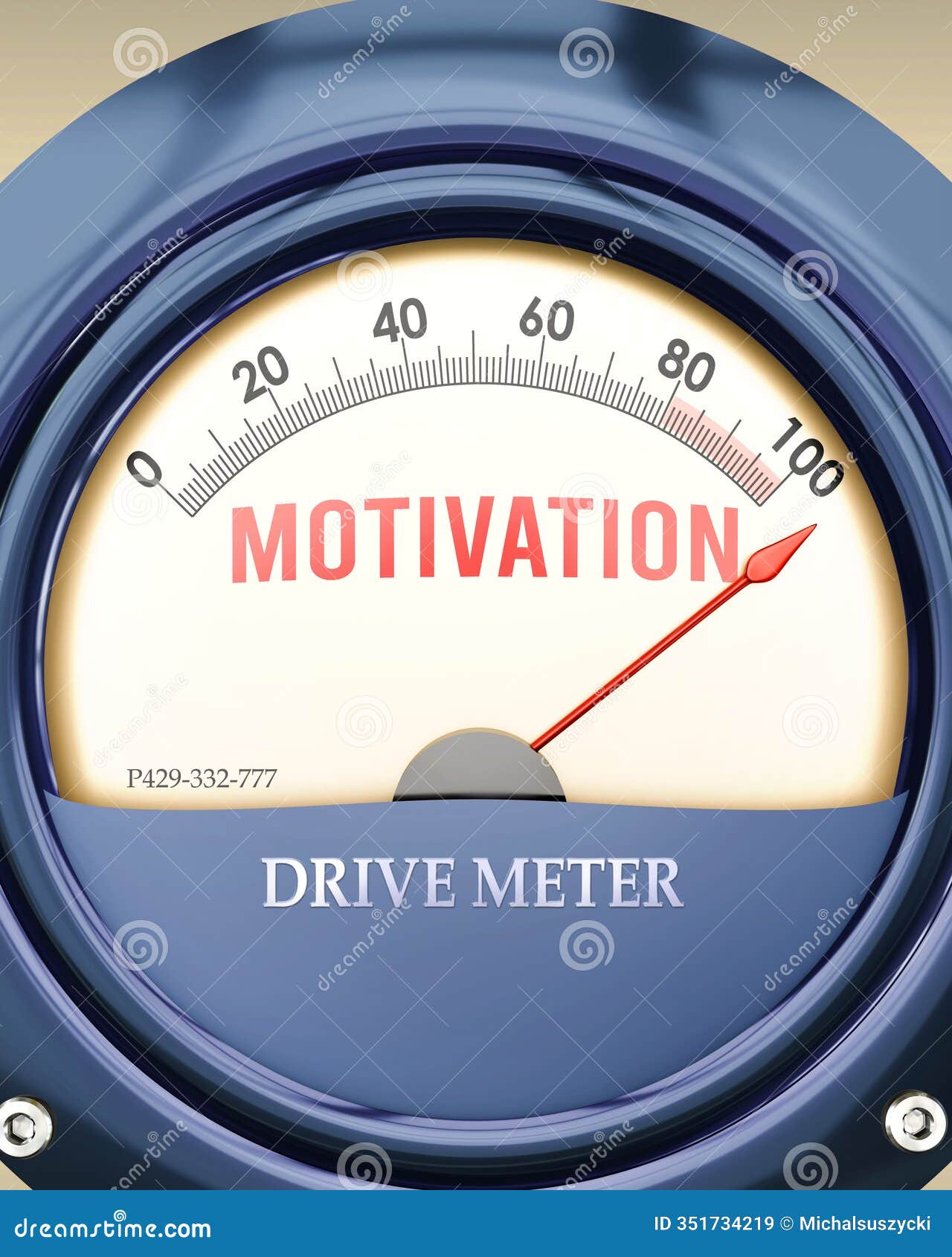 Motivation and Drive Meter that is Hitting a Full Scale, Showing a Very ...
