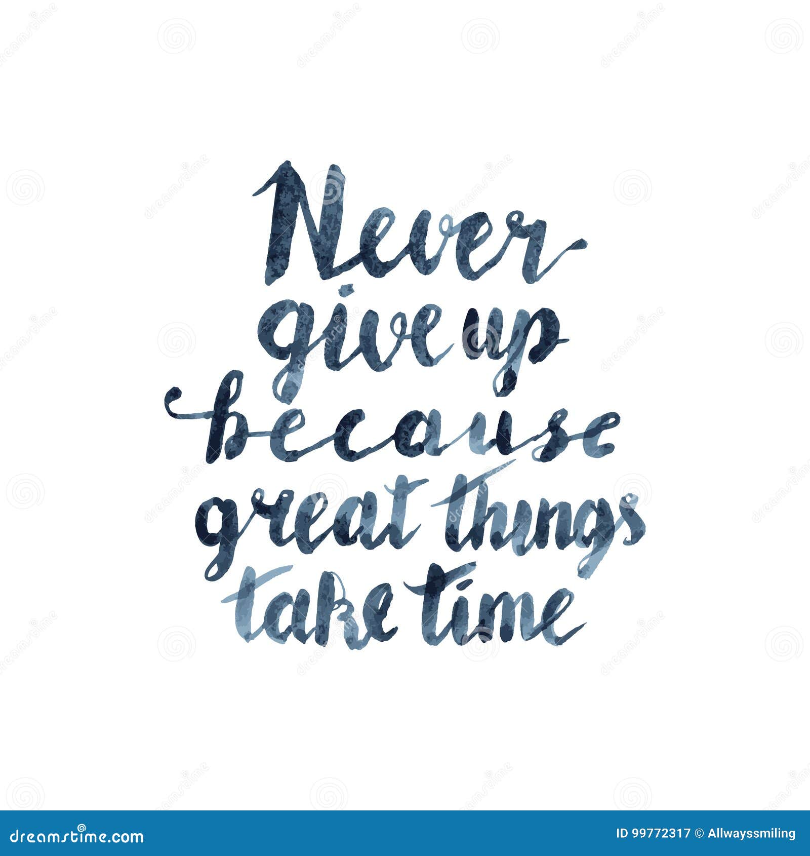 Motivation Hand Lettering Calligraphy Stock Vector - Illustration of ...