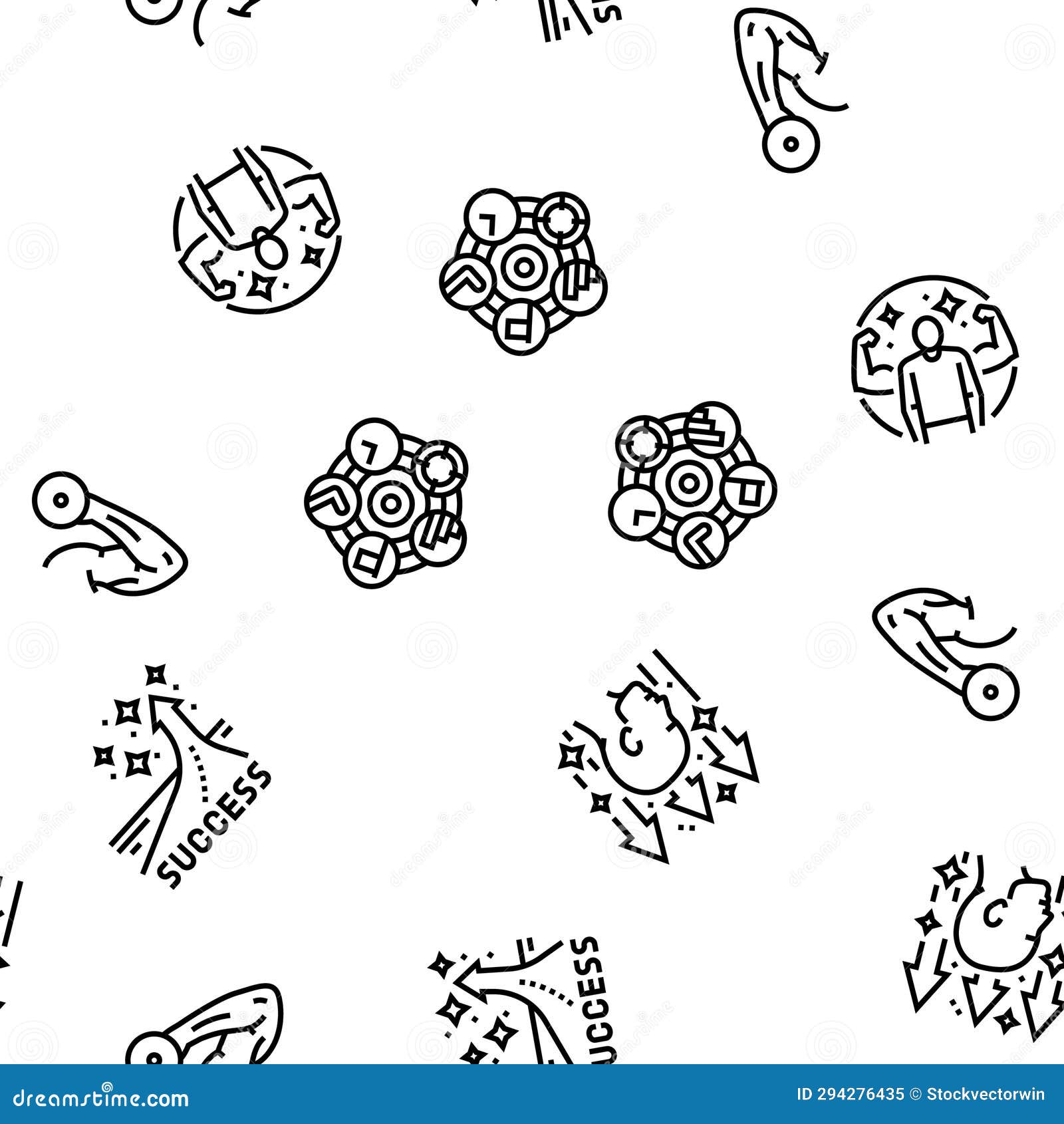 Motivation Human Success Seamless Pattern Vector Stock Vector ...