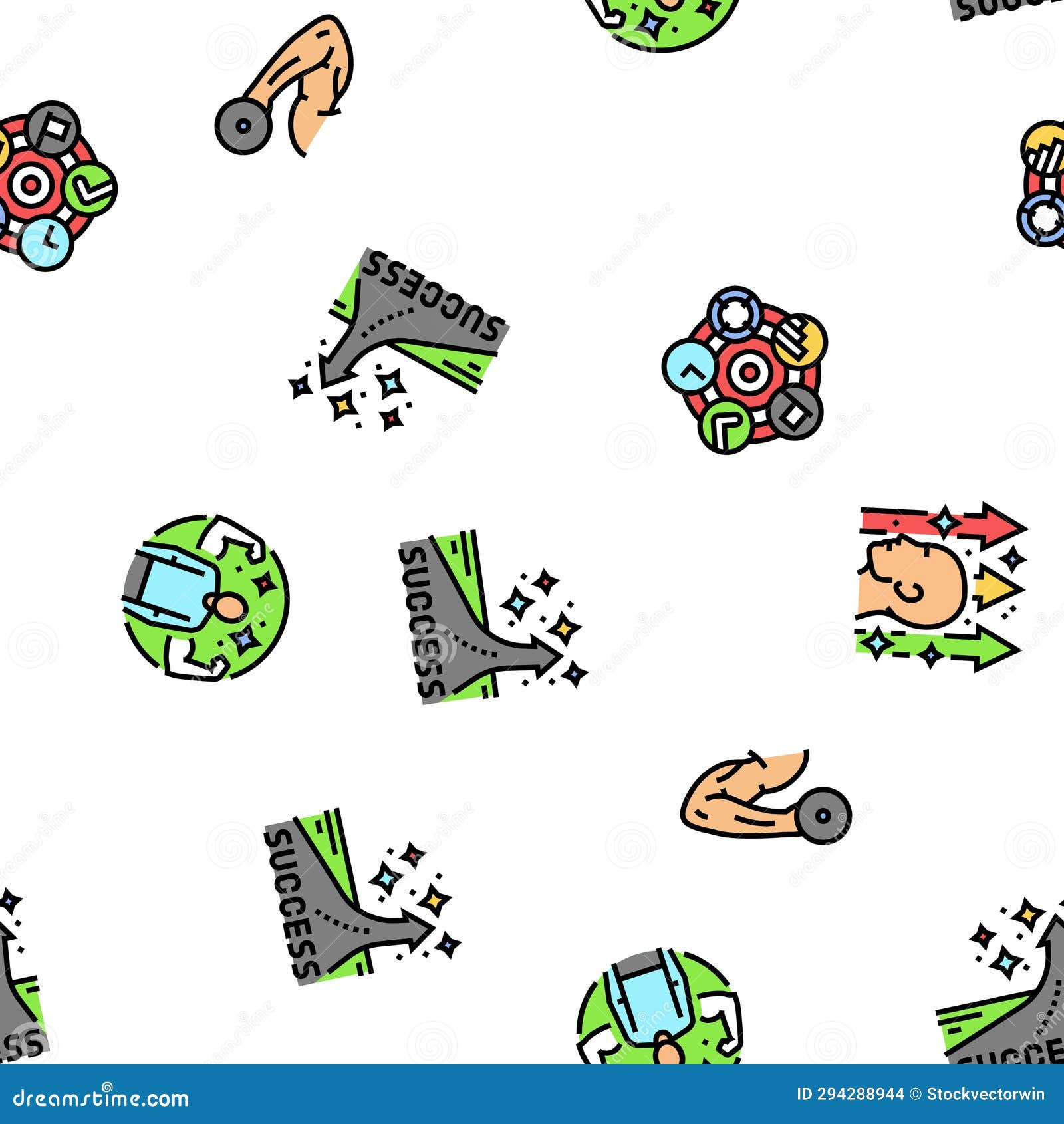 Motivation Human Success Seamless Pattern Vector Stock Vector ...