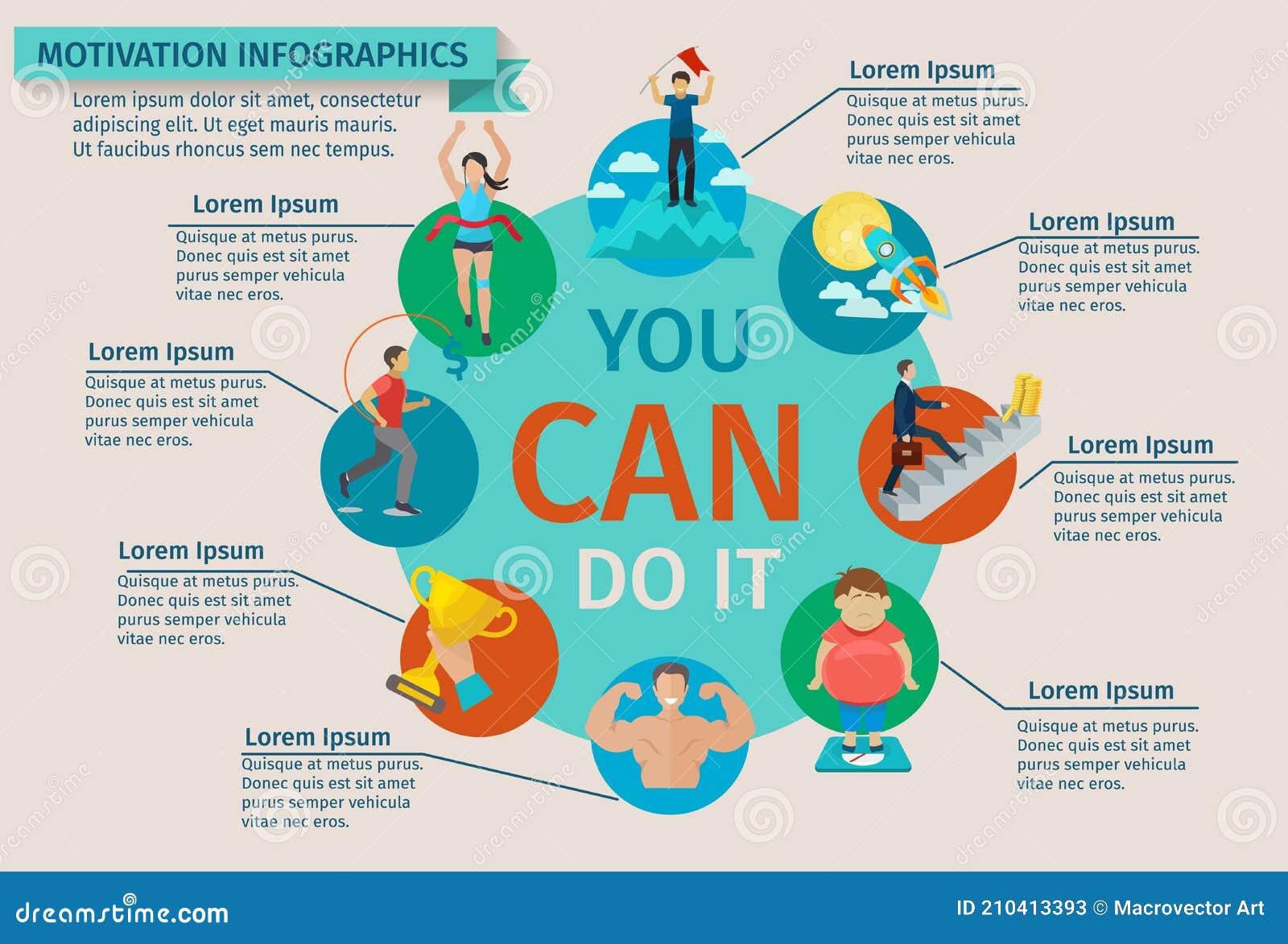 Motivation Infographics Set Stock Vector - Illustration of elements ...